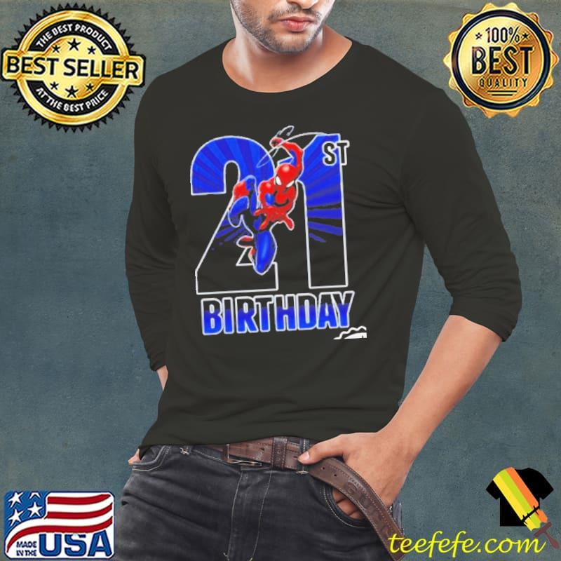 Official Marvel Spider Man Swinging 21St Birthday Shirt Teefefe Premium LLC official-marvel-spider-man-swinging-21st-birthday-shirt-teefefe-premium-llc